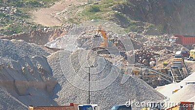 Quarry for the Extraction of Flux Limestone. Stock Video - Video of ...