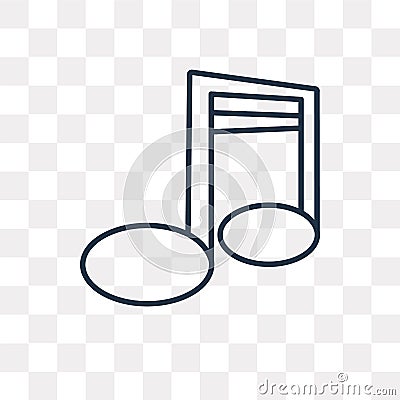 Quaver Vector Icon Isolated On Transparent Background, Linear Quaver ...