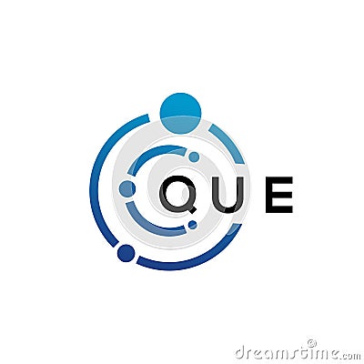 QUE Letter Technology Logo Design On White Background. QUE Creative ...