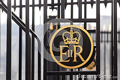 Queen Elizabeth II Royal Cypher In A Gate Royalty-Free Stock ...