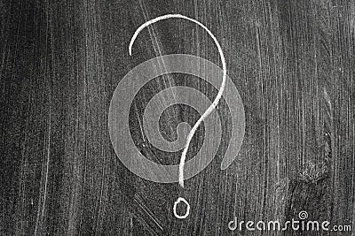 Question Mark Handwritten With A White Chalk On On A Blackboard Royalty ...