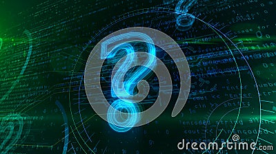 Question Mark On Cyber Background Stock Illustration | CartoonDealer ...