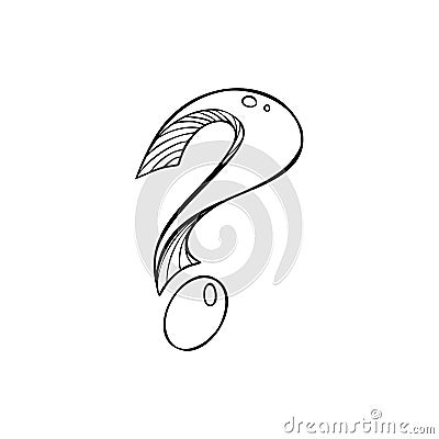 Question Mark Drawing, Snake Vector Illustration Hand Drawn ...