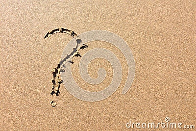 Question Mark Drawn In The Sand, Symbol Of Mystery And Riddles Stock ...