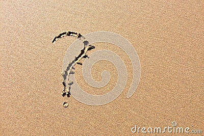 Question Mark Drawn In The Sand, Symbol Of Mystery And Riddles Royalty ...