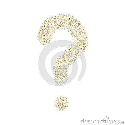 Question Mark Gold Glitter Stars. Shiny Confetti Vector Illustration ...