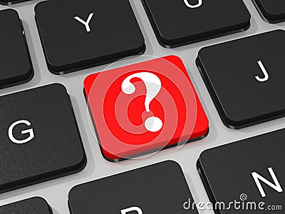 Question Mark Key On Keyboard Of Laptop Computer. Stock Illustration ...
