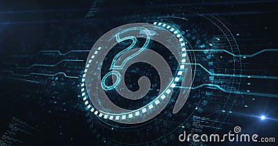Question Mark Search and Quest Symbol Digital Concept Loop Stock ...