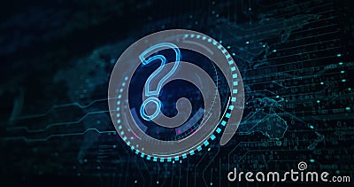 Question Mark Search and Quest Symbol Loop Digital Concept Stock ...
