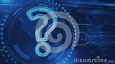 Question Mark Search and Quest Symbol Loop Digital Concept Stock ...
