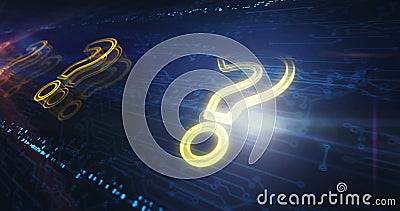 Question Mark Search and Quest Symbol Cyber Loop Concept Stock Video ...