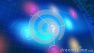Question Mark Sign Faq Icon Animation Blue Digital Elements Technology ...