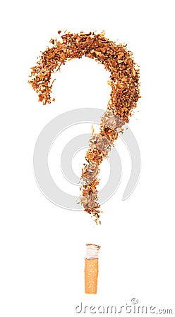 Question Mark Tobacco Cigarettes Isolated On White Background. Royalty ...