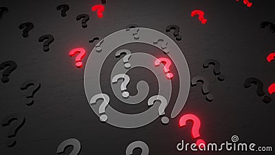 Question Marks Symbols Icon Black Background 3d Render. Digital ...