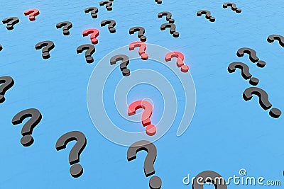 Question Marks Symbols Icon Blue Background 3d Render. Digital ...