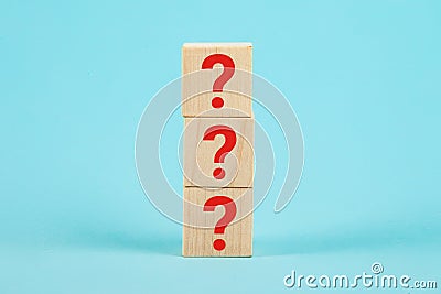 QUESTION The Shape Of A Wooden Cube Block With A Question Mark Symbol ...