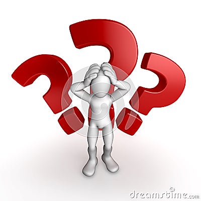 Question Signs And Human Illustration / Stock Image - Image: 34876381