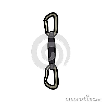 Quickdraw Climbing Doodle Icon, Vector Color Line Illustration ...
