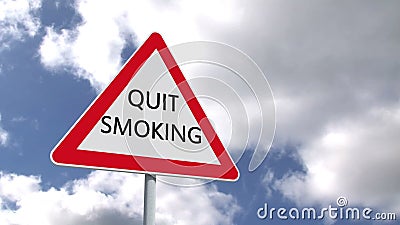 Quit Smoking Sign Against Blue Sky Stock Video - Video of clouds, quit ...