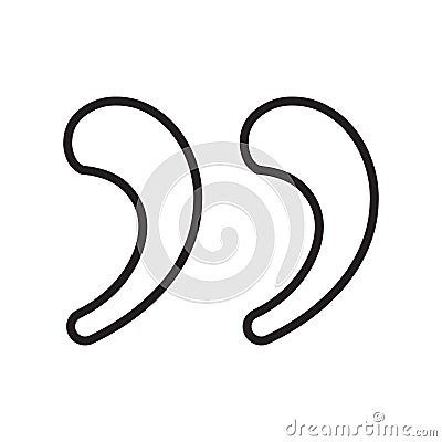 Quotation Icon Vector Sign And Symbol Isolated On White Background ...