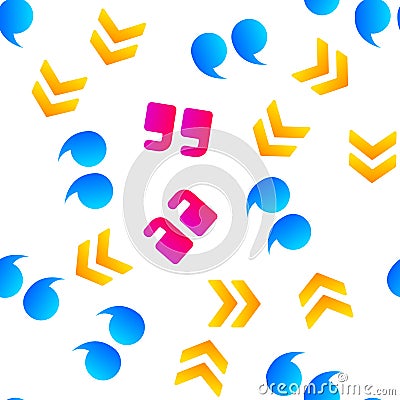 Quotation Marks, Inverted Commas Vector Seamless Pattern ...