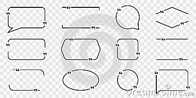 Quote Box Frame Set. Frame For Quotes Line Icon. Text Boxes For Speech ...