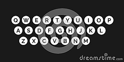 QWERTY Keyboard Layout - Buttons And Keys With Characters Of Latin ...