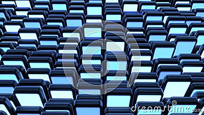 4r Loop Dark Background with Abstract Blocks on Plane Like Devices with ...