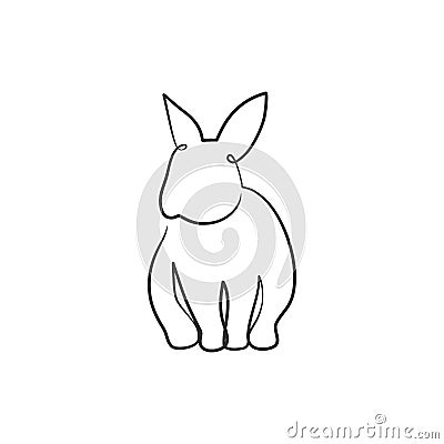 Rabbit Continuous One Line Art Drawing Vector Illustration ...