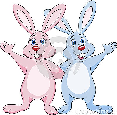 Rabbit Couple Waving Hand Stock Photos - Image: 28862483