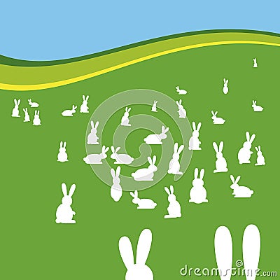 Rabbits Field Royalty Free Stock Photography - Image: 4770767