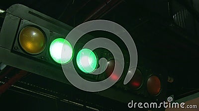 Race track signal lights stock video. Video of cart - 108376215