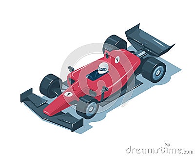 Racing Car. Open-wheel Racing Car. Isometric Race Car. Isometric Vector ...