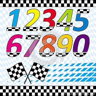 Racing Theme Design Elements Set Vector Illustration | CartoonDealer ...