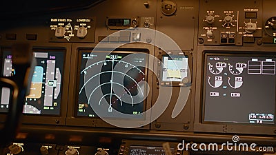 Radar Compass and Windscreen on Dashboard in Cockpit Stock Video ...