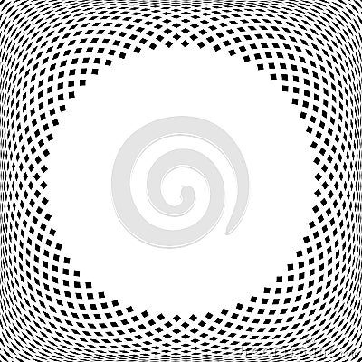 Radial Dots Pattern For Convex Round Frame. 3D Illusion Effect Vector ...