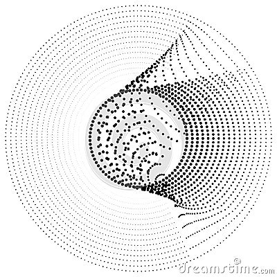Radial Element With Random Dots, Circles, Rings As Particles. Diffusion ...