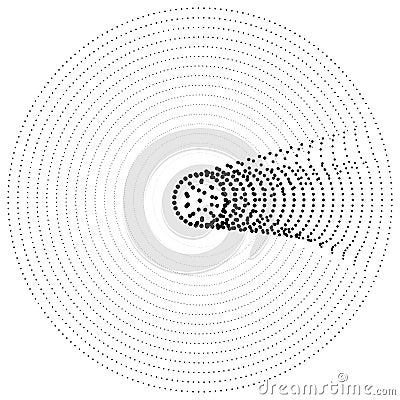 Radial Element With Random Dots, Circles, Rings As Particles. Diffusion ...