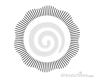 Radial Wave Sound Lines. Circular Frame. Sound Circle Ring. Wavy Roun ...