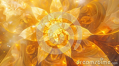 Radiant Blooms Abstract Auric Golden Floral Patterns Stock Photo ...