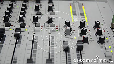 Radio Station. Professional Multitrack Mixing Console, Computer and ...
