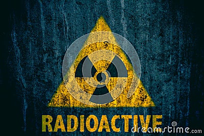 Radioactive Ionizing Radiation Danger Symbol With Word Radioactive ...