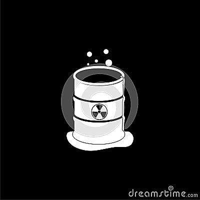 Radioactive Slime Icon Or Logo, Barrel With Spilled Liquid On Dark ...