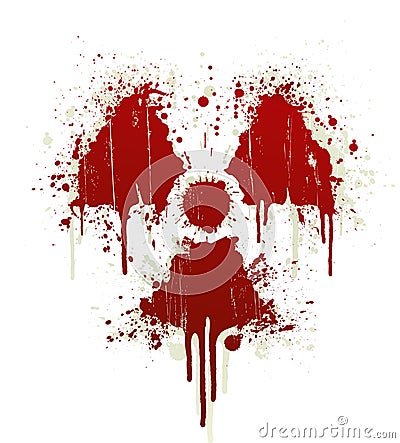 Radioactive Symbol Blood Splatter Cartoon Vector | CartoonDealer.com ...