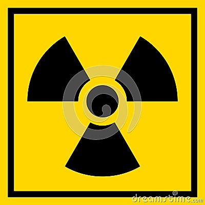 Radioactive Warning Yellow Circle Sign. Radioactivity Warning Vector ...
