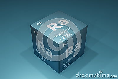 Radium, 3D Rendering Of Symbols Of The Elements Of The Periodic Table ...