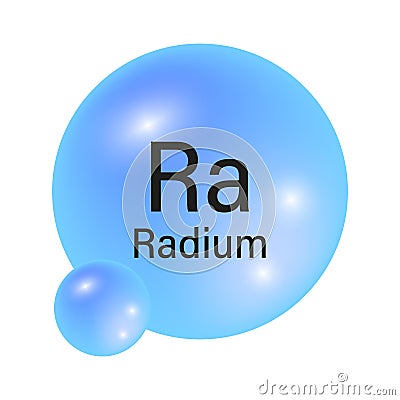 Radium Element Icon. Blue Spherical Symbol. Vector Chemical ...