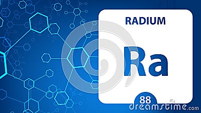 Radium Ra, Chemical Element Sign. 3D Rendering Isolated On White ...