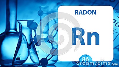 Radon Rn, Chemical Element Sign. 3D Rendering Isolated On White ...