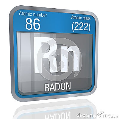 Radon Symbol In Square Shape With Metallic Border And Transparent ...